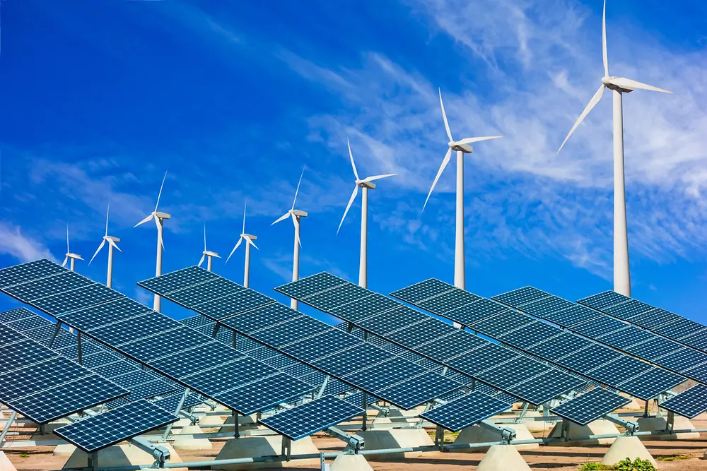 windmills and solar panels